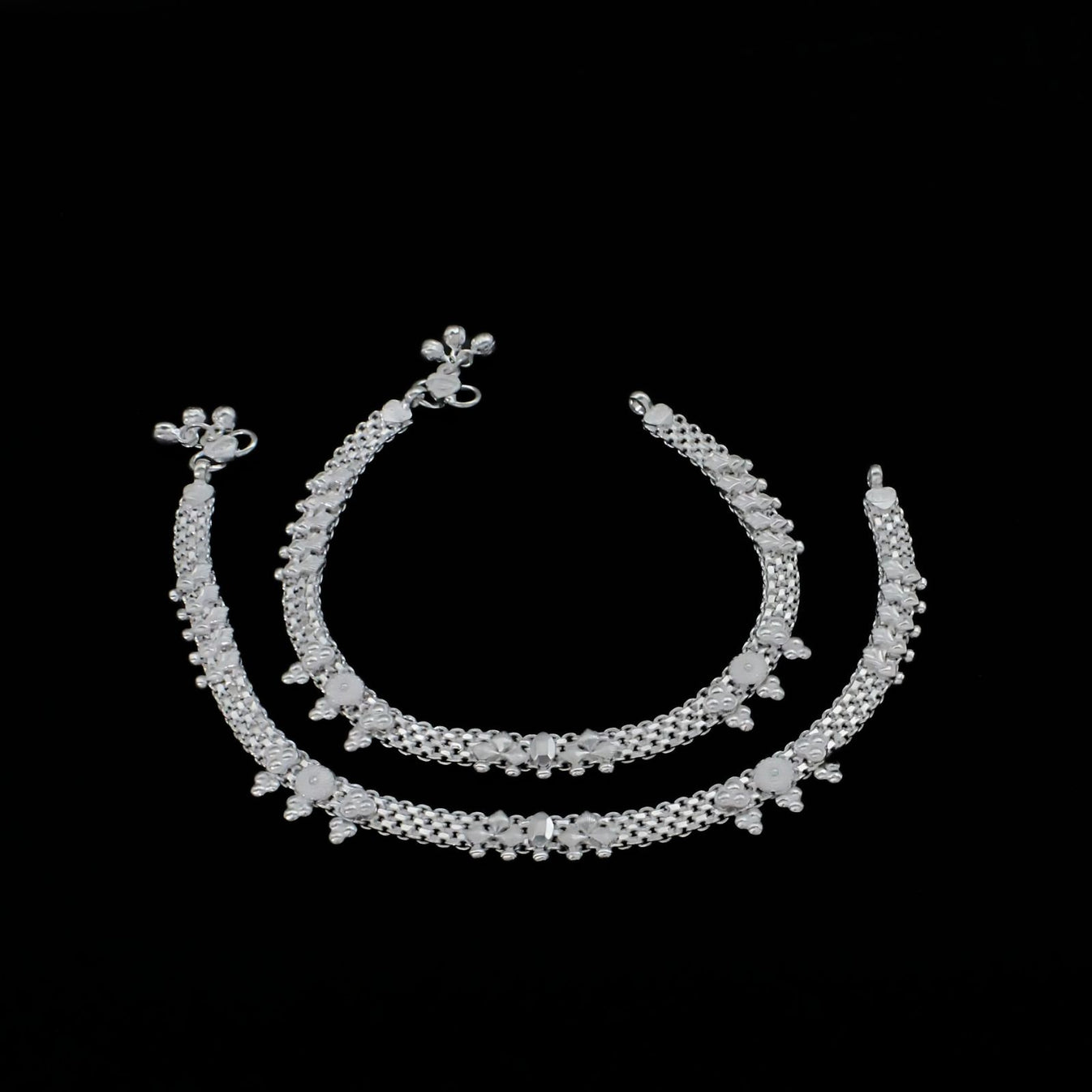 Real Sterling Silver boho style women Anklets Ankle Pair 10" – Karizma ...