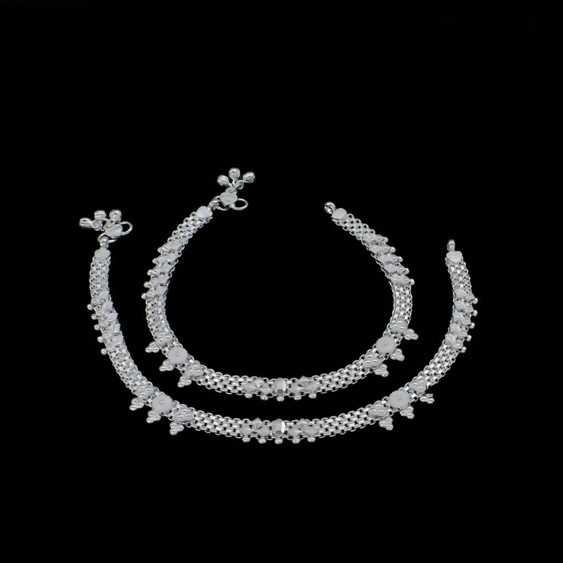 Real Sterling Silver boho style women Anklets Ankle Pair 10" – Karizma ...