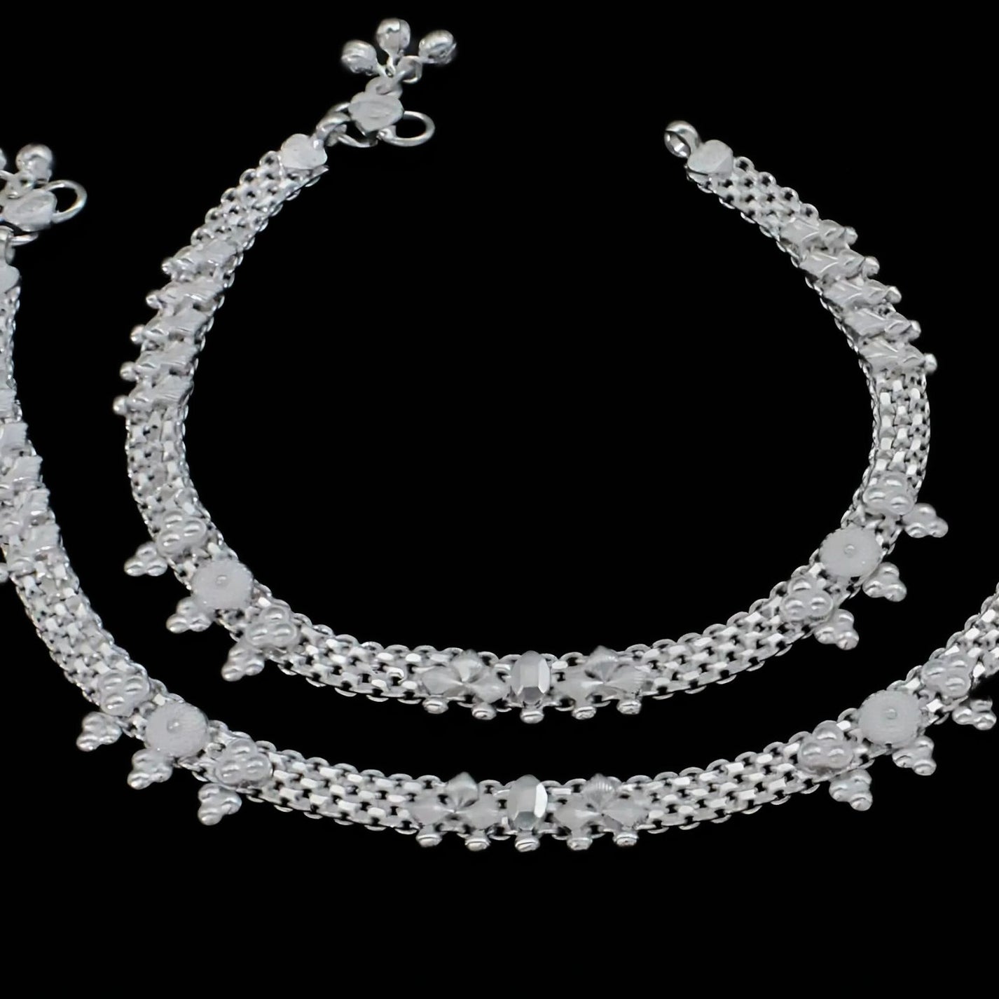 Real Sterling Silver boho style women Anklets Ankle Pair 10" – Karizma ...