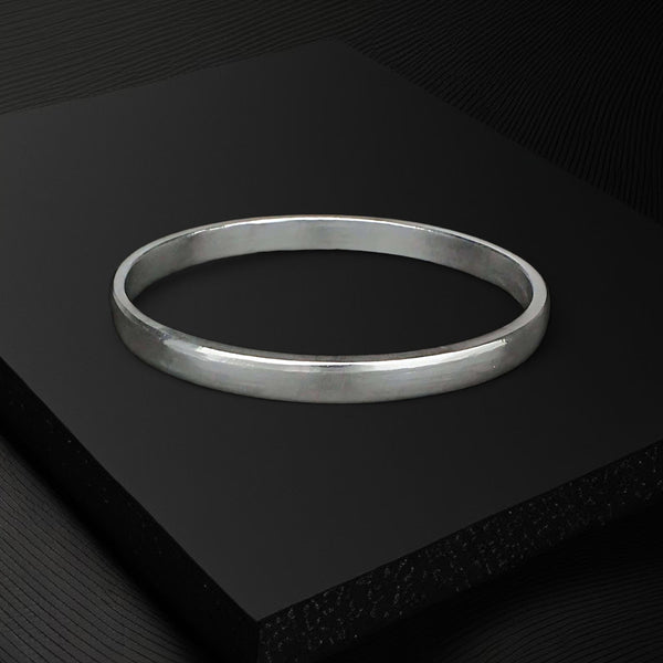 Jointless Pure Silver Plain Bangle - chandi ka bejod kada – Karizma Jewels