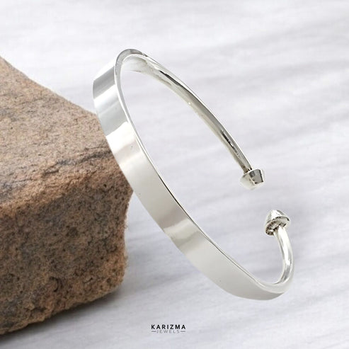 Pure Silver Men's Bangle Bracelet – Karizma Jewels