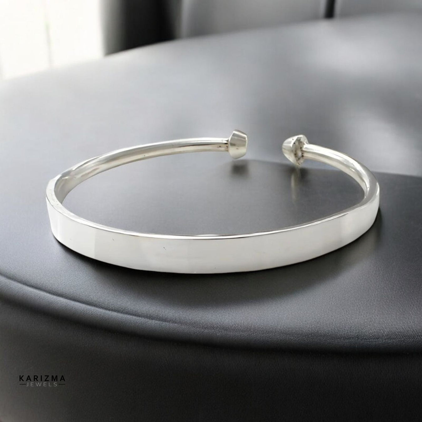 Pure Silver Men's Bangle Bracelet – Karizma Jewels