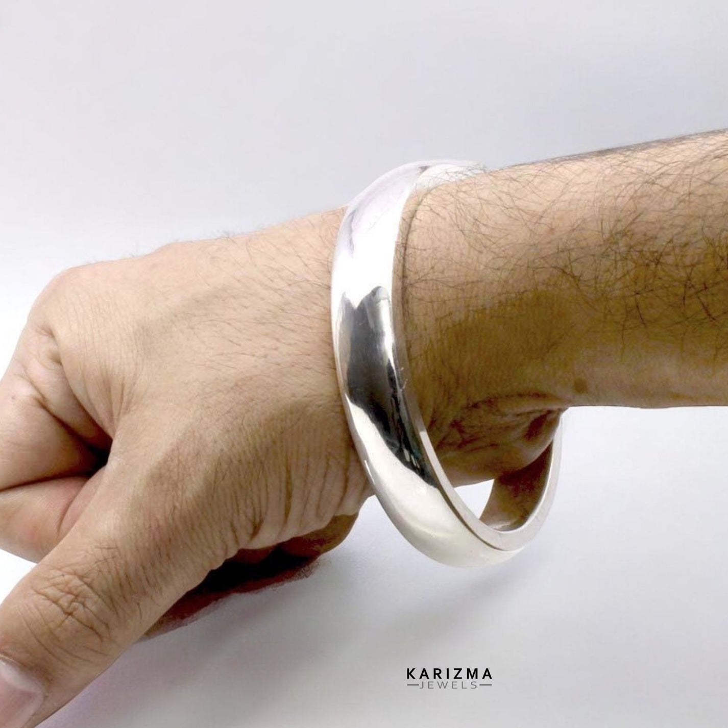 Heavy Silver men's Kada without Joint - Chandi ka bejod kada – Karizma ...