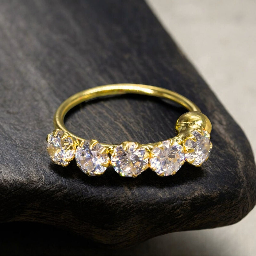 Nozera Collection – Elegant 18K Gold Nose Rings for Modern Indian Women ...
