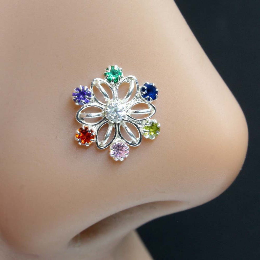 Sterling sliver Nose pin in Latest Design – Karizma Jewels