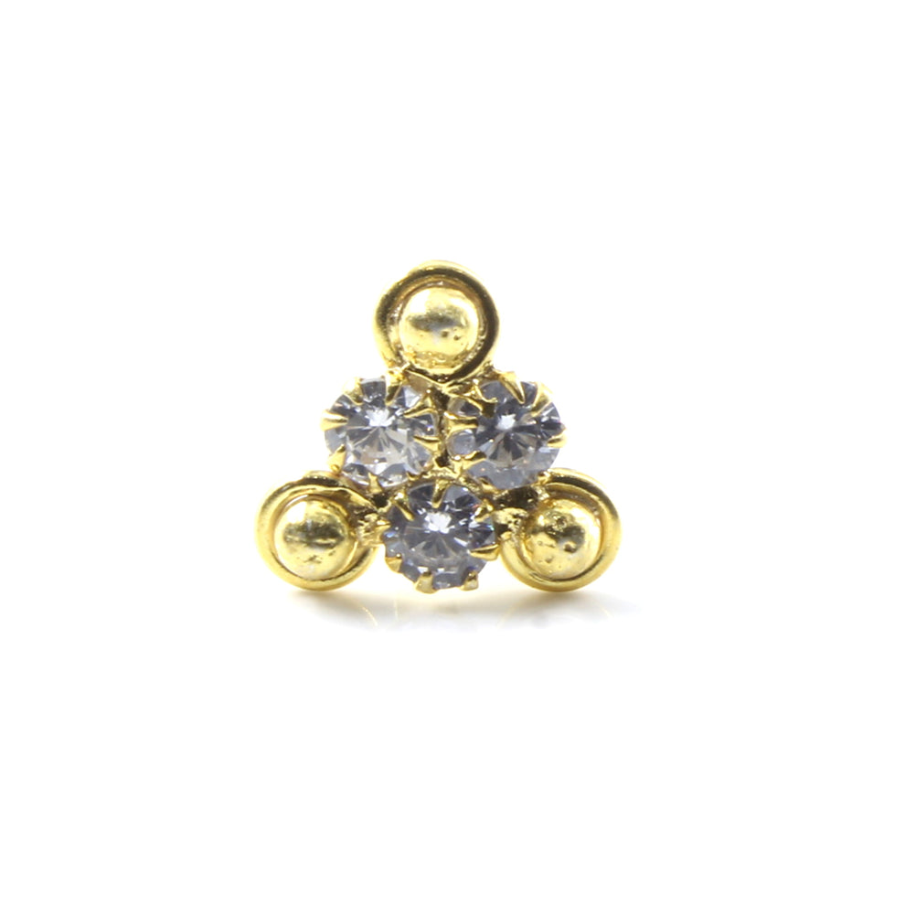 Sterling Silver Nose pin with stones – Karizma Jewels