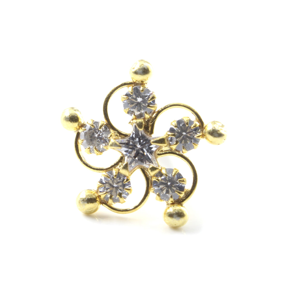 Party wear Silver Nose pin with Push Pin – Karizma Jewels