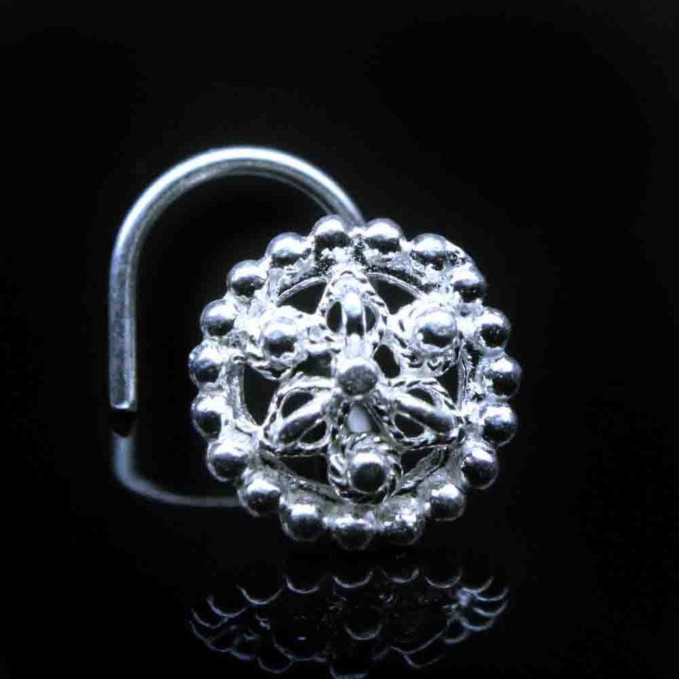 Classic Sterling Silver Nose pin for women in Twisted style – Karizma ...