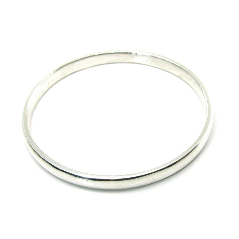 Jointless Pure Silver Plain Bangle - chandi ka bejod kada – Karizma Jewels